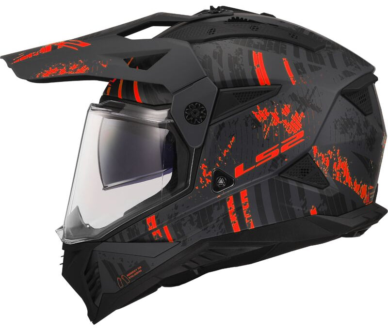 LS2 MX702 PIONEER II 2 CRAZY MATTE BLACK RED – Spoiler Center
